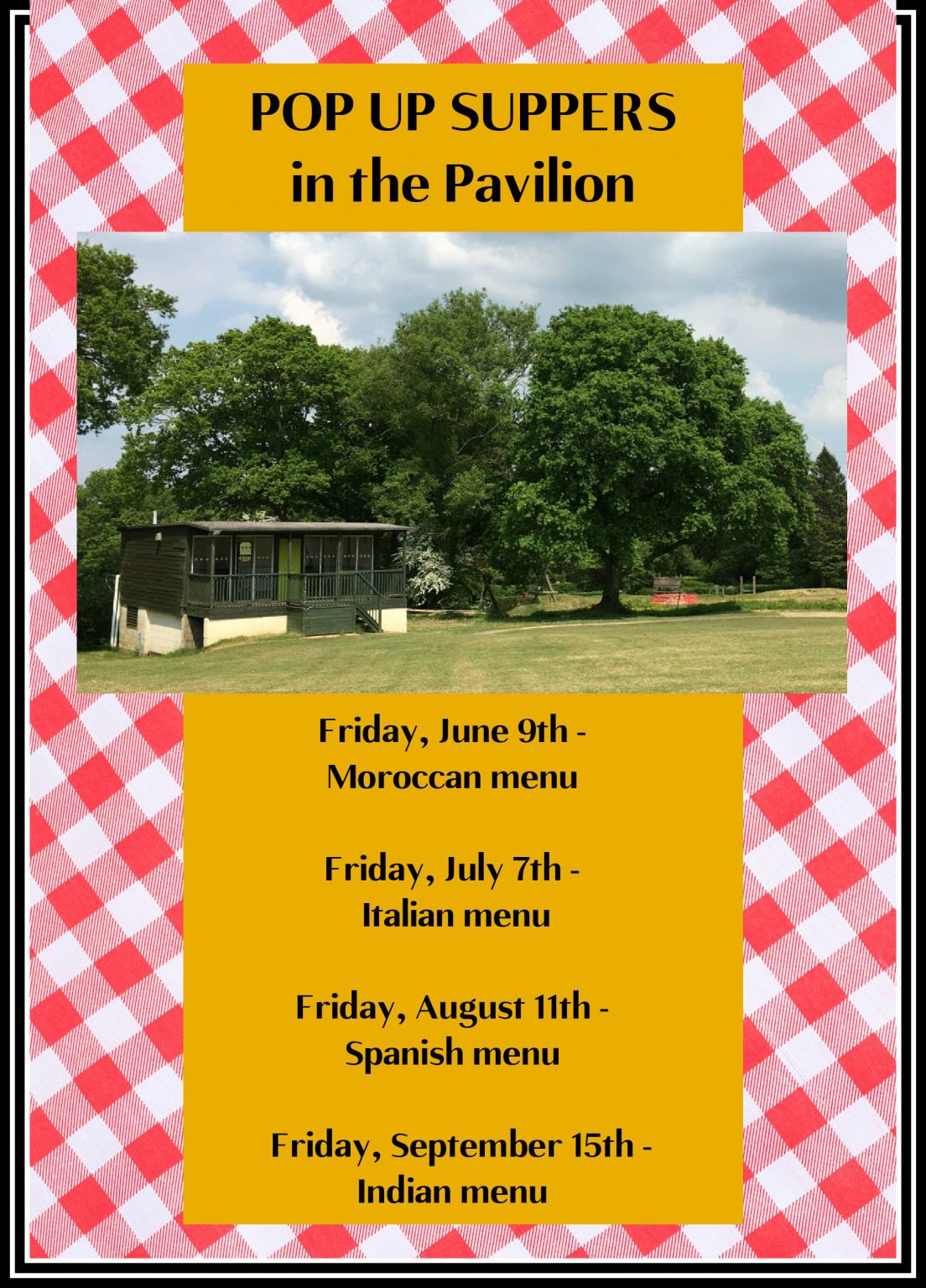 “Pop Up Suppers” at the Pavilion return – Hadlow Down