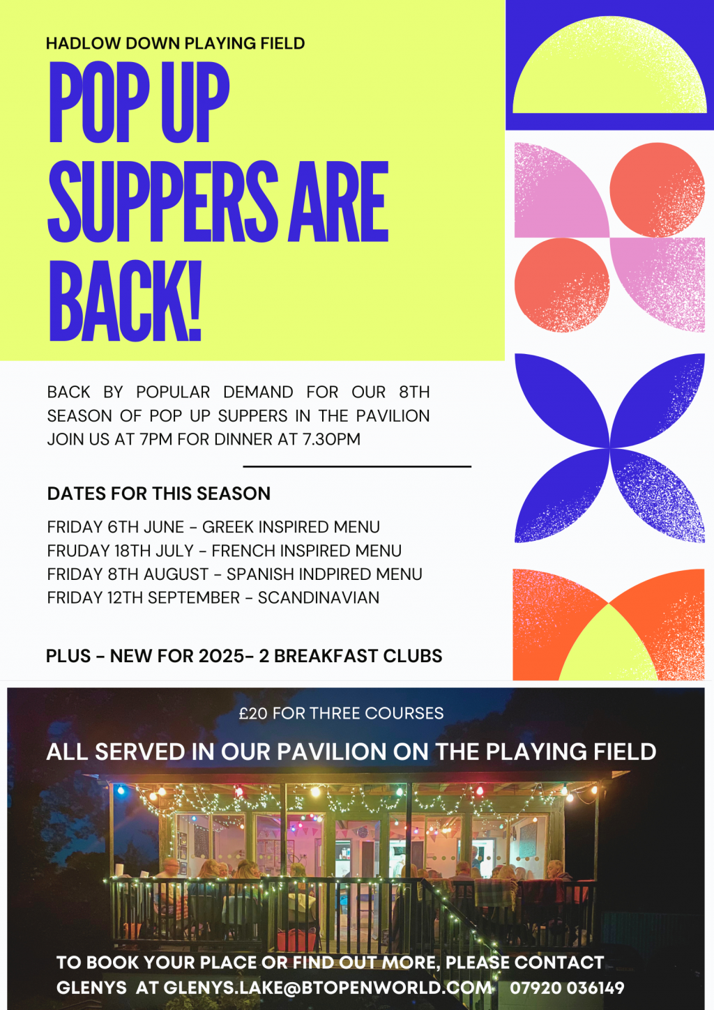 The popular Playing Field Pop Up Events are back! – Hadlow Down